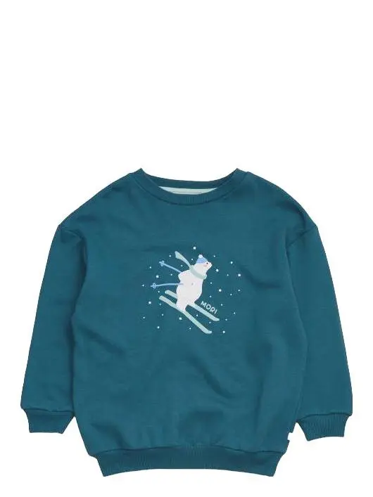 MORI Ski Polar Bear Oversized Sweatshirt - Teal
