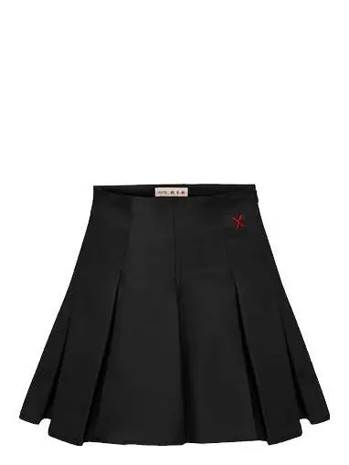 PCFG Cotton Pleated Skirt - Black