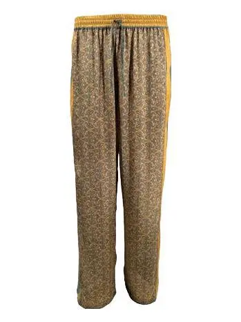 MONZLAPUR Paisley Motif Pant With Stripe - Mustard