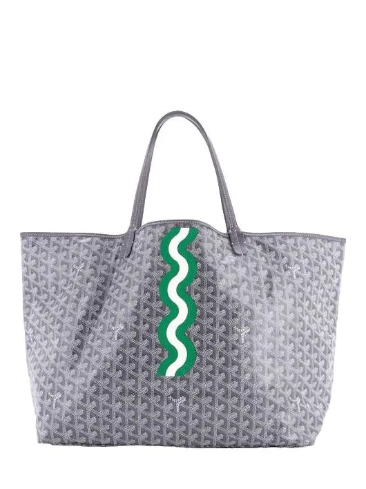 Goyard Saint Louis Tote Printed Coated Canvas Gm - Grey