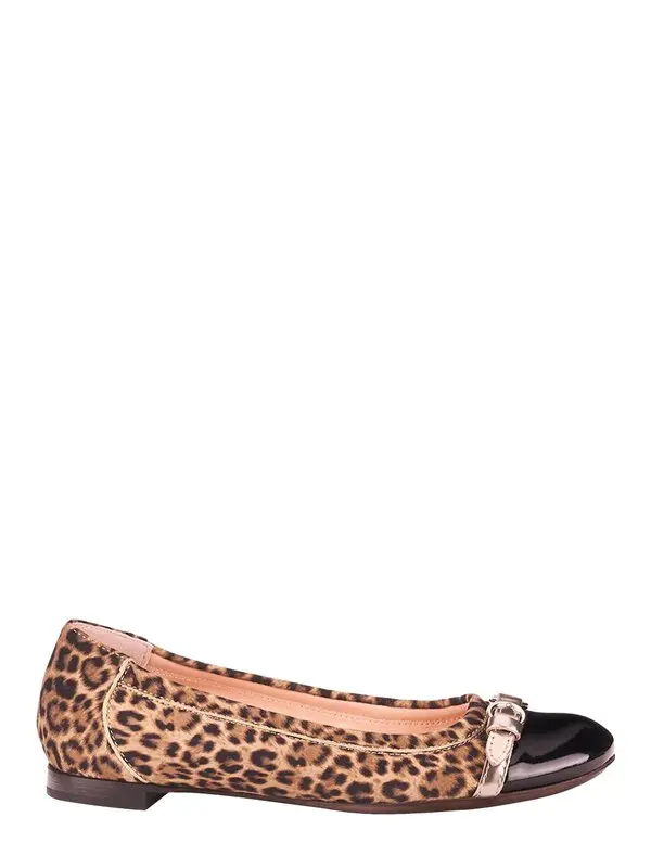 Agl Monika Cap Toe Ballet Flats - Leo Print