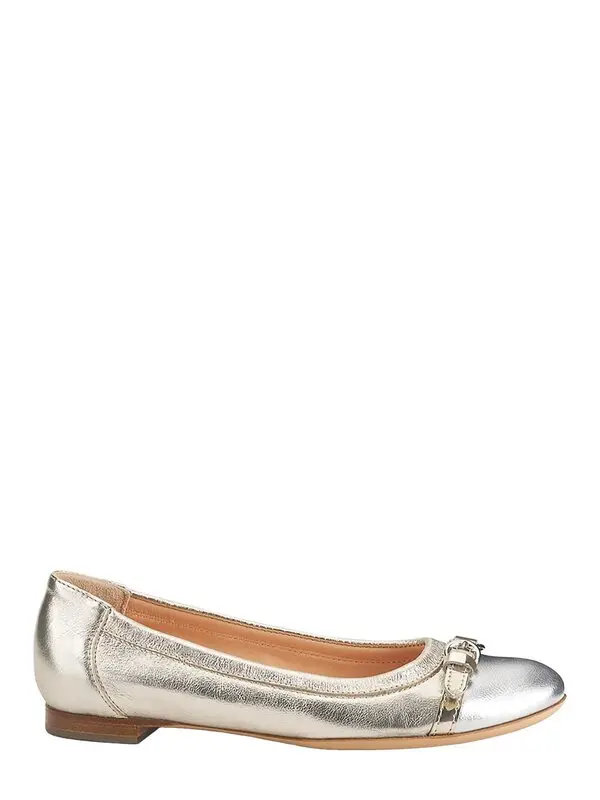 Agl Monika Cap Toe Ballet Flat - Metallic Silver Sandy