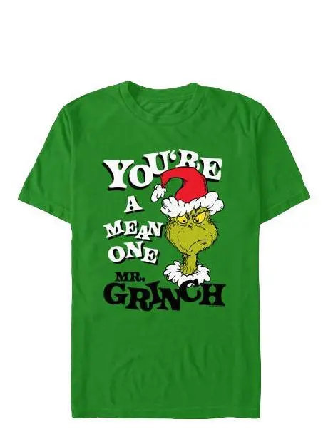 THE GRINCH Christmas Mean One Graphic T-shirt - Kelly Green