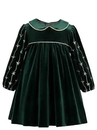 TULLEEN Velvet Dress With Embroidery - Green