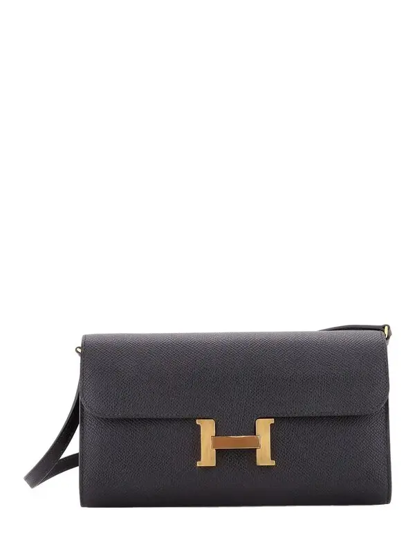 HERMES Constance To Go Wallet Epsom - Noir