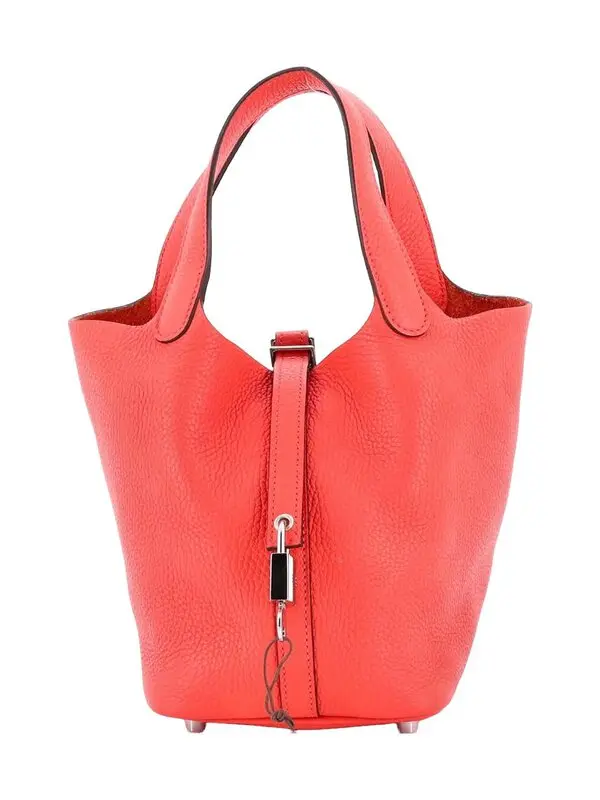 HERMES Picotin Lock Bag Clemence Pm - Rouge Pivoine