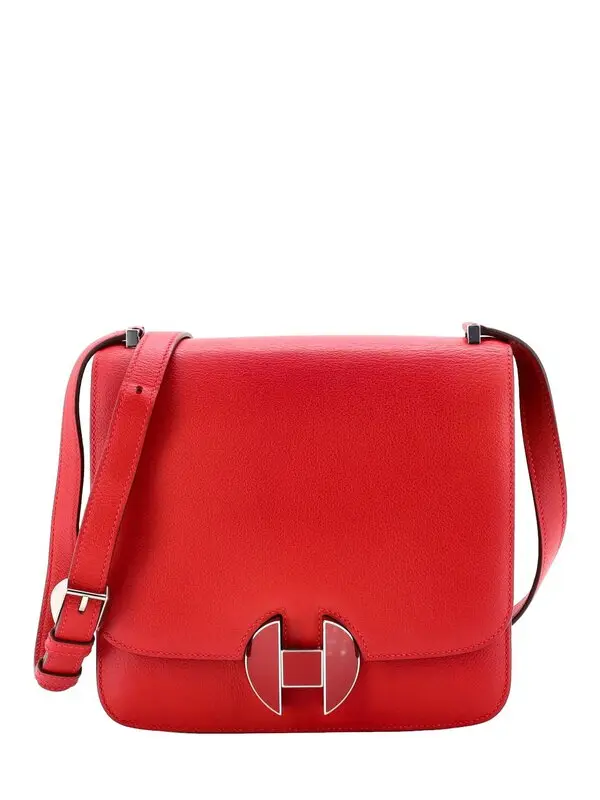 HERMES 2002 Shoulder Bag Evercolor 20 - Rouge Casaque
