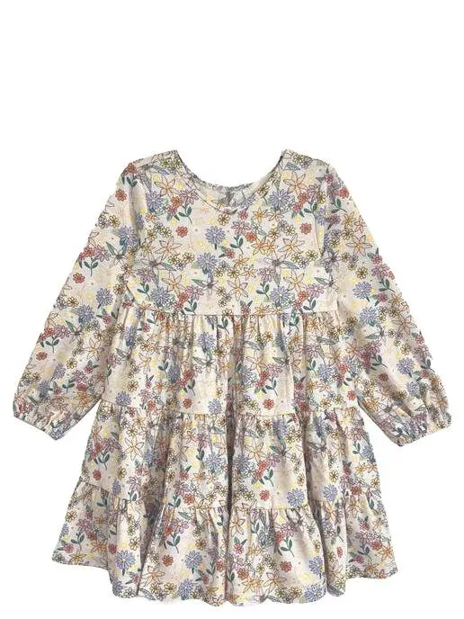 MABEL + HONEY Flower Field Tiered Dress - Pink