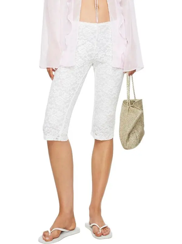 Lioness Lace Capri Pants - Ivory