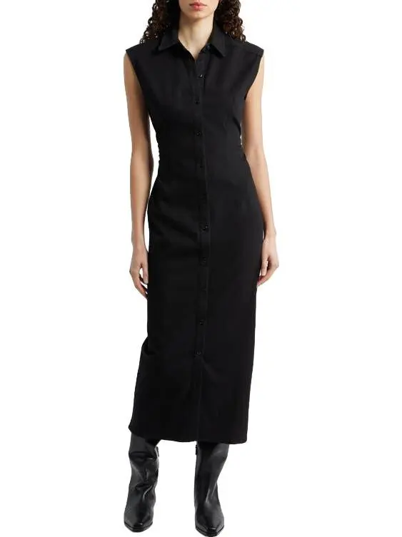 Rag & Bone Leah Airflex Midi Shirt Dress - Black