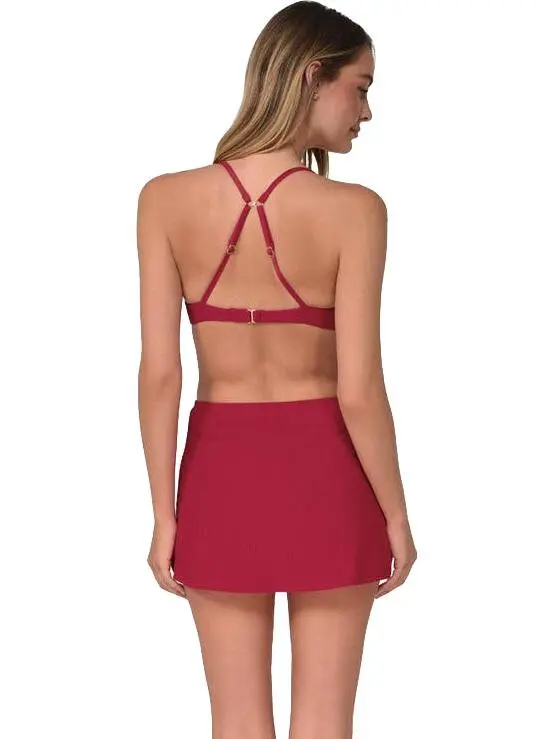 SWIM SYSTEMS Bree Mini Cover-up Skirt - Cherry Pie Scrunch