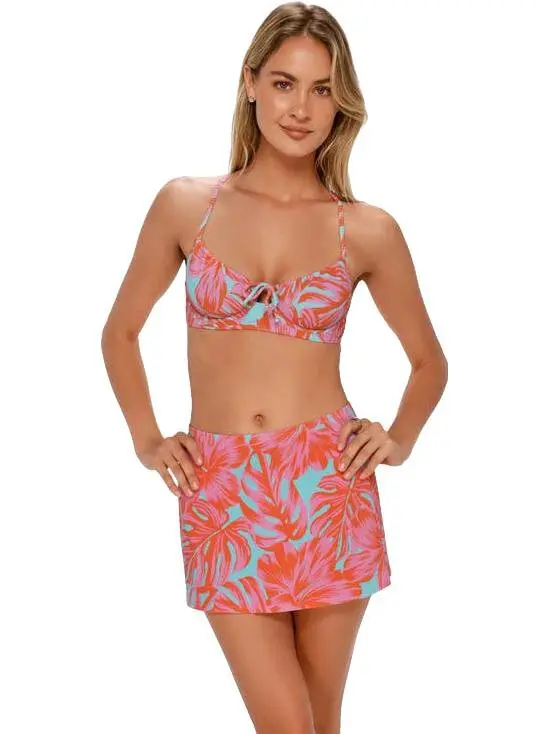 SWIM SYSTEMS Bree Mini Cover-up Skirt - Palm Daze Rib