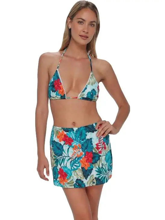 SWIM SYSTEMS Bree Mini Cover-up Skirt - Tiki Tango Rib