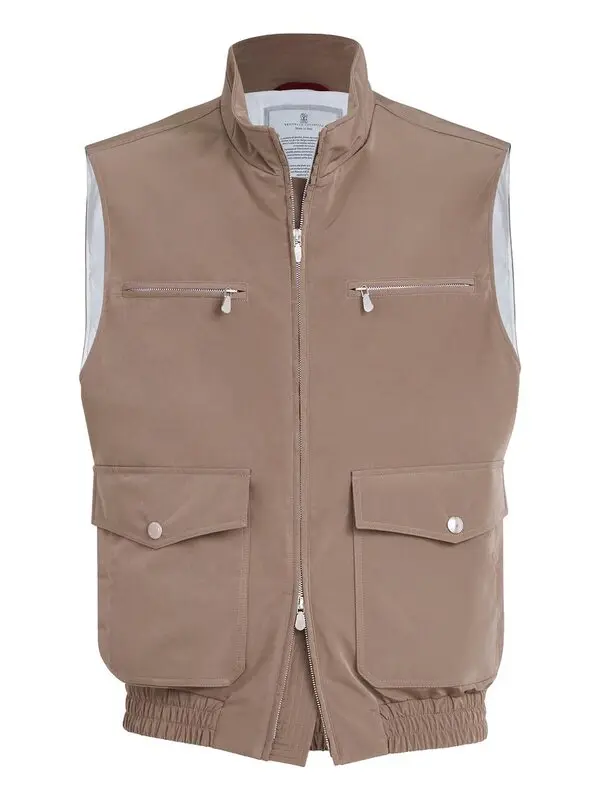 Brunello Cucinelli Nylon Vest With Thermore® Padding - Hazelnut