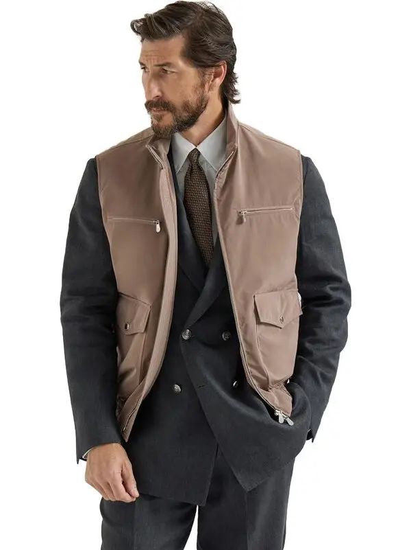 Brunello Cucinelli Nylon Padded Vest - Hazelnut
