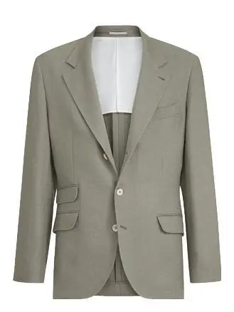 Brunello Cucinelli Hopsack Deconstructed Blazer - Khaki