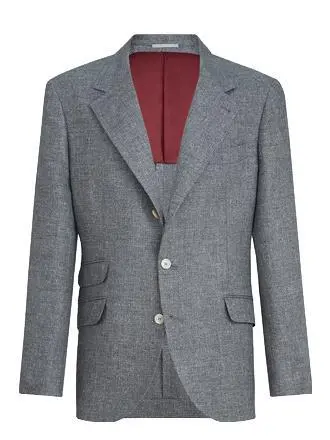 Brunello Cucinelli Hopsack Deconstructed Blazer - Medium Grey