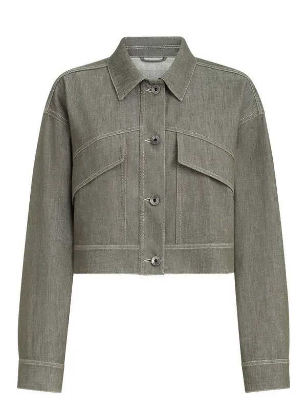 Brunello Cucinelli Denim-effect Twill Outerwear Jacket - Olive