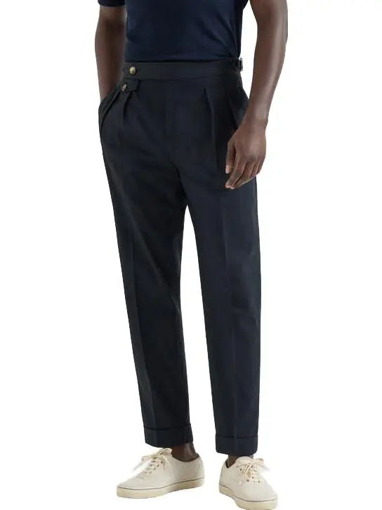 Brunello Cucinelli Cotton Twill Trousers - Navy Blue
