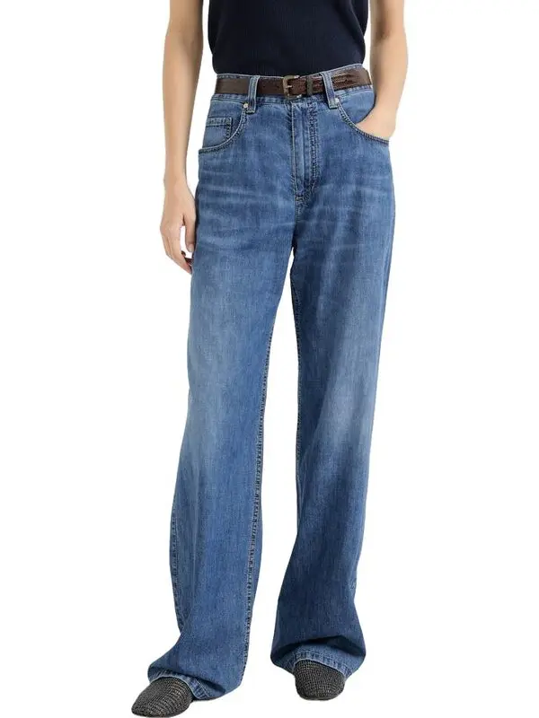 Brunello Cucinelli Contemporary Loose Trousers - Denim