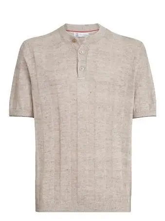 Brunello Cucinelli Henley Collar T-shirt - Sand
