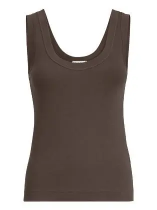 Brunello Cucinelli Ribbed Jersey Top - Brown