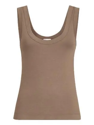 Brunello Cucinelli Ribbed Jersey Top - Chocolate