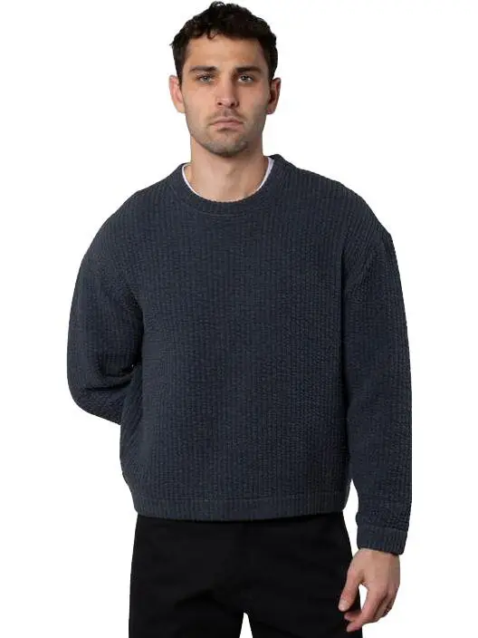 LEISURE LAB Quilted Crewneck - Charcoal