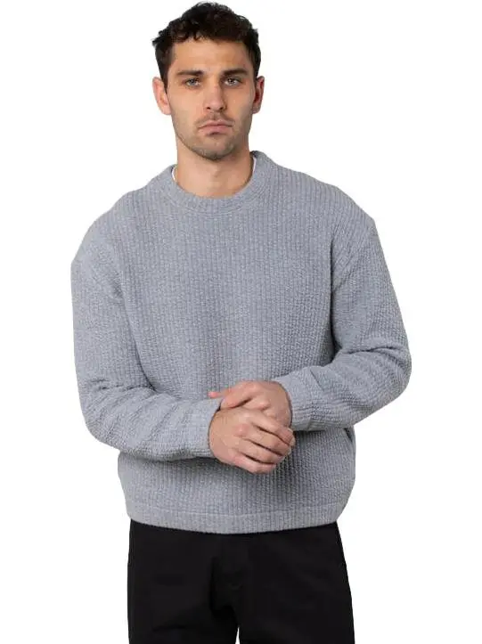 LEISURE LAB Quilted Crewneck - Heathered Grey