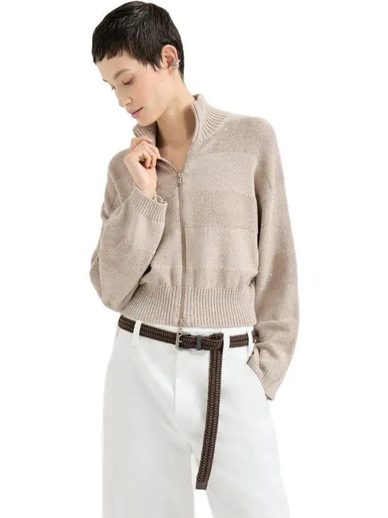 Brunello Cucinelli Striped Cardigan - Desert