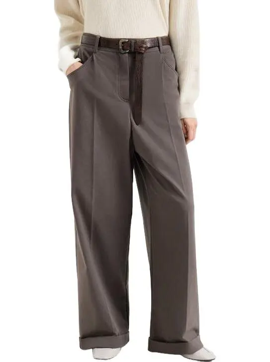 Brunello Cucinelli Wide Track Trousers - Brown