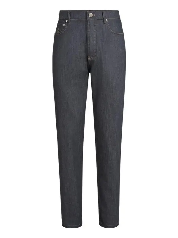Brunello Cucinelli Comfort Denim Trousers - Medium Grey