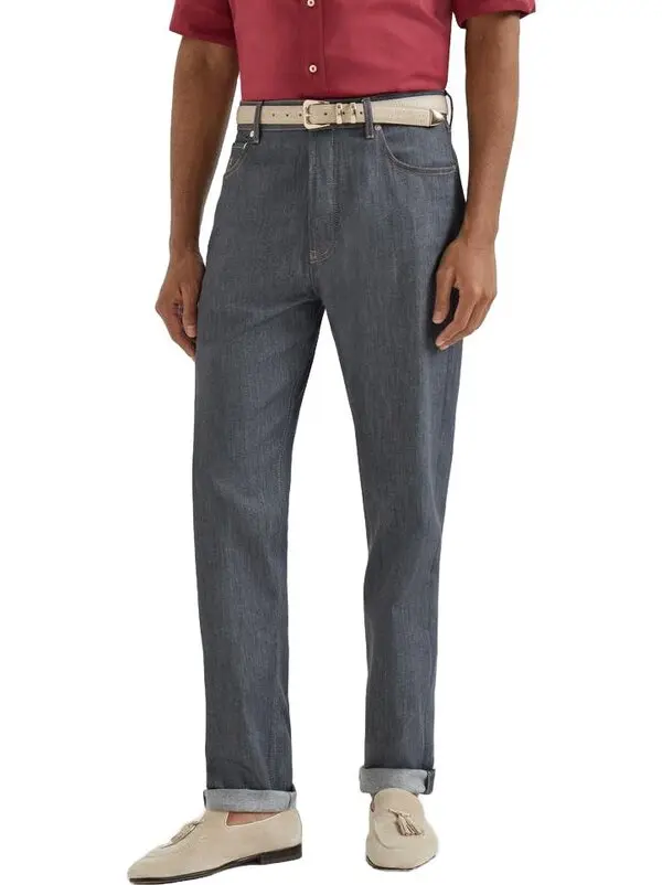 Brunello Cucinelli Comfort Denim Trousers - Medium Grey