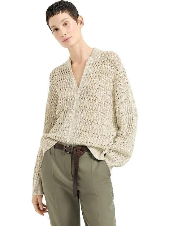 Brunello Cucinelli Dazzling Braids Cardigan - Beige