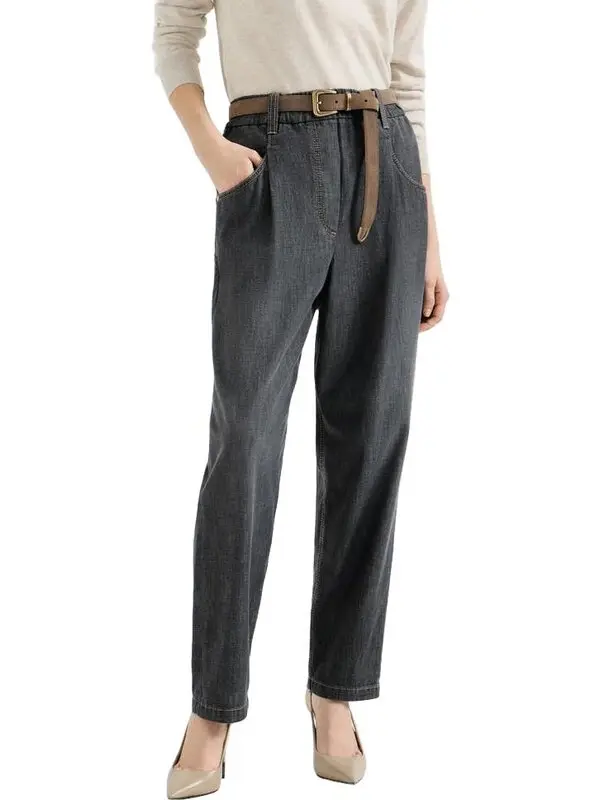 Brunello Cucinelli Five-pocket Trousers - Dark Grey