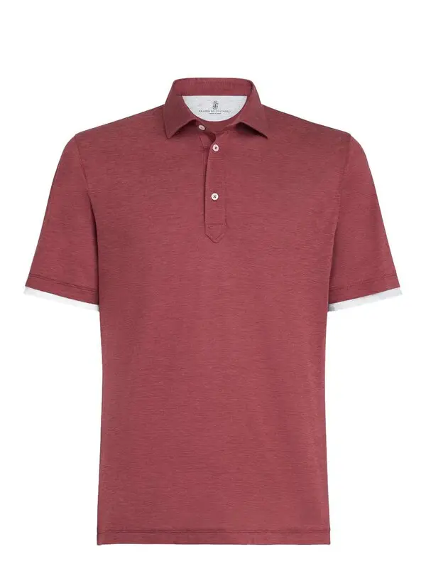 Brunello Cucinelli Jersey Polo Shirt - Coral