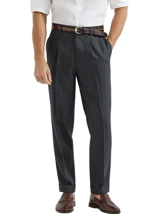 Brunello Cucinelli Chevron Trousers - Anthracite