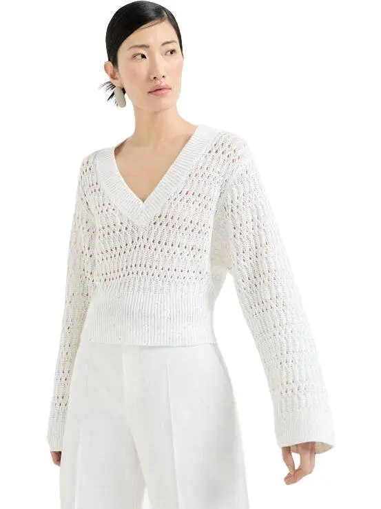 Brunello Cucinelli Cable Knit Sweater - White