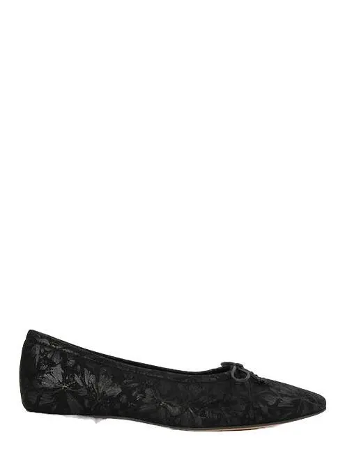 MENINA STEP Amelie Leather Ballet Flat - Black Floral