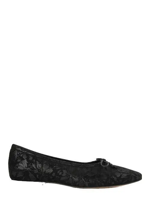 MENINA STEP Amelie Leather Ballet Flat - Black Floral