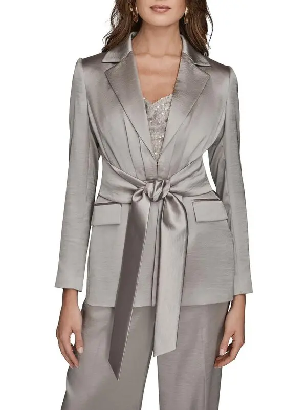 Donna Karan New York Metallic Tie Front Blazer - Vapor