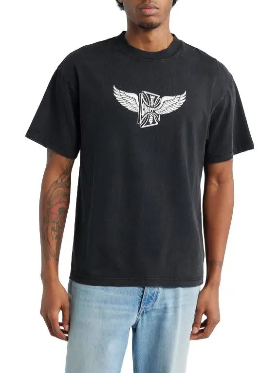 ID SUPPLY CO West Coast Choppers First Flight Cotton Graphic T-shirt - Washed Black