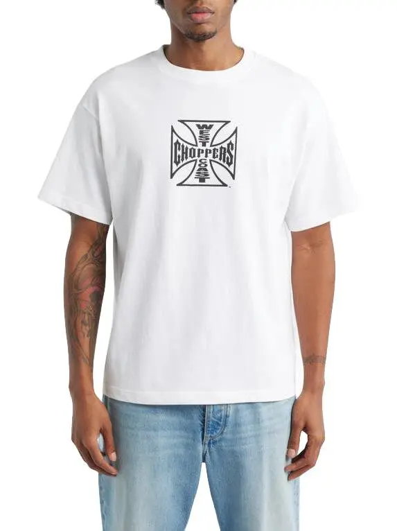 ID SUPPLY CO West Coast Choppers Twin Cobras Cotton Graphic T-shirt - White