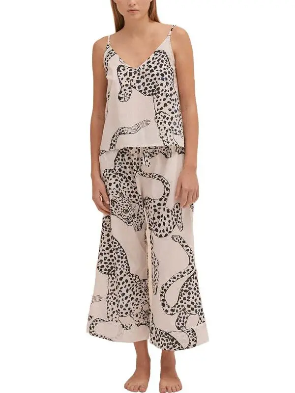 Desmond & Dempsey Cami And Wide Leg Set - Jag Cream