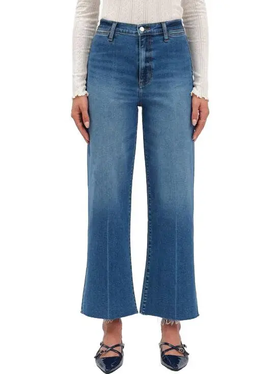 DAZE Pleaser High-waist Crop Jeans - Indigo Wave