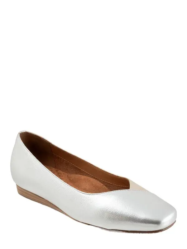 Softwalk Vina Flat - Silver/champagne