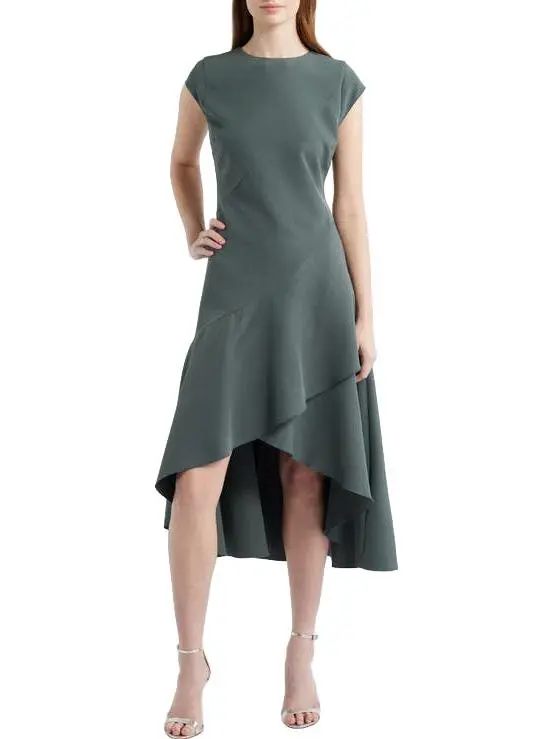 Chelsea28 Cap-sleeve High-low Midi Dress - Green Urban