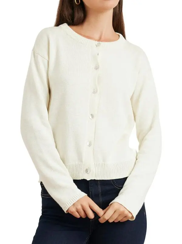 PANEROS CLOTHING Ruthie Cotton Cardigan - Oat Milk