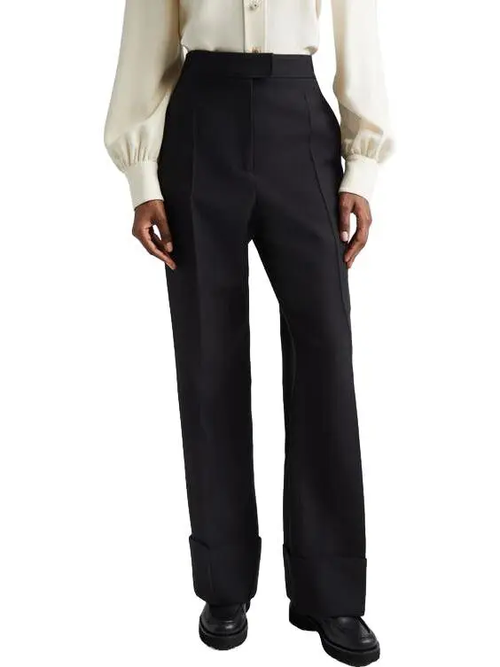 Valentino Garavani Crepe Couture Straight Leg Pants - Black