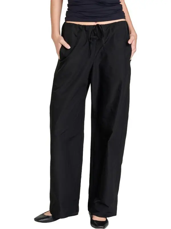 WAYF Elena Wide-leg Trousers - Black